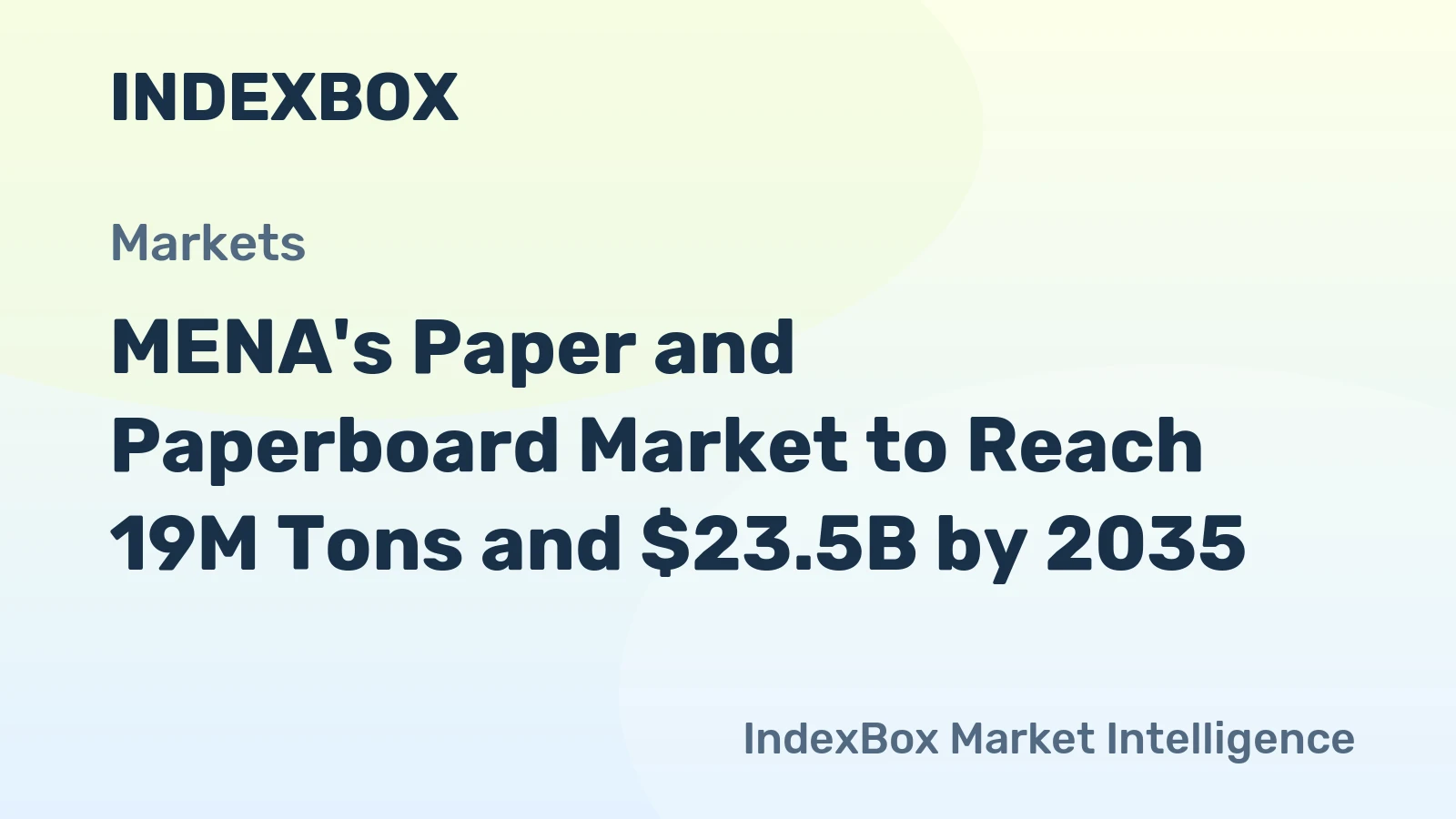 MENA's Paper and Paperboard Market to Reach 19M Tons and $23.5B by 2035