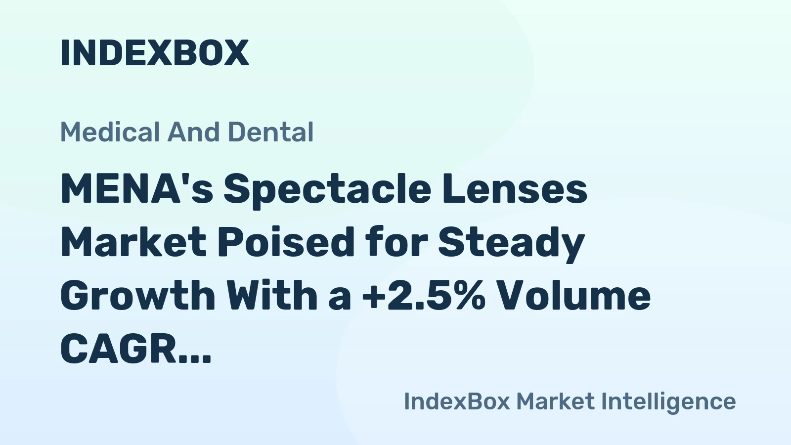 MENA's Spectacle Lenses Market Poised for Steady Growth With a +2.5% Volume CAGR Through 2035