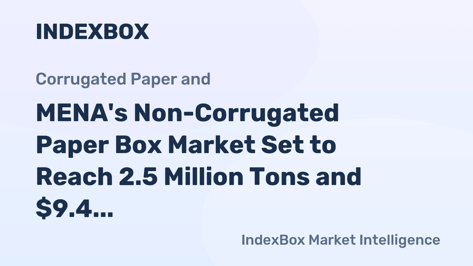 MENA's Non-Corrugated Paper Box Market Set to Reach 2.5 Million Tons and $9.4 Billion by 2035