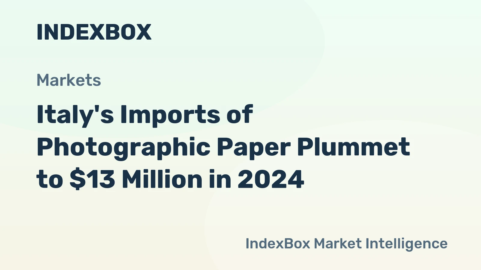 Italy's Imports of Photographic Paper Plummet to $13 Million in 2024