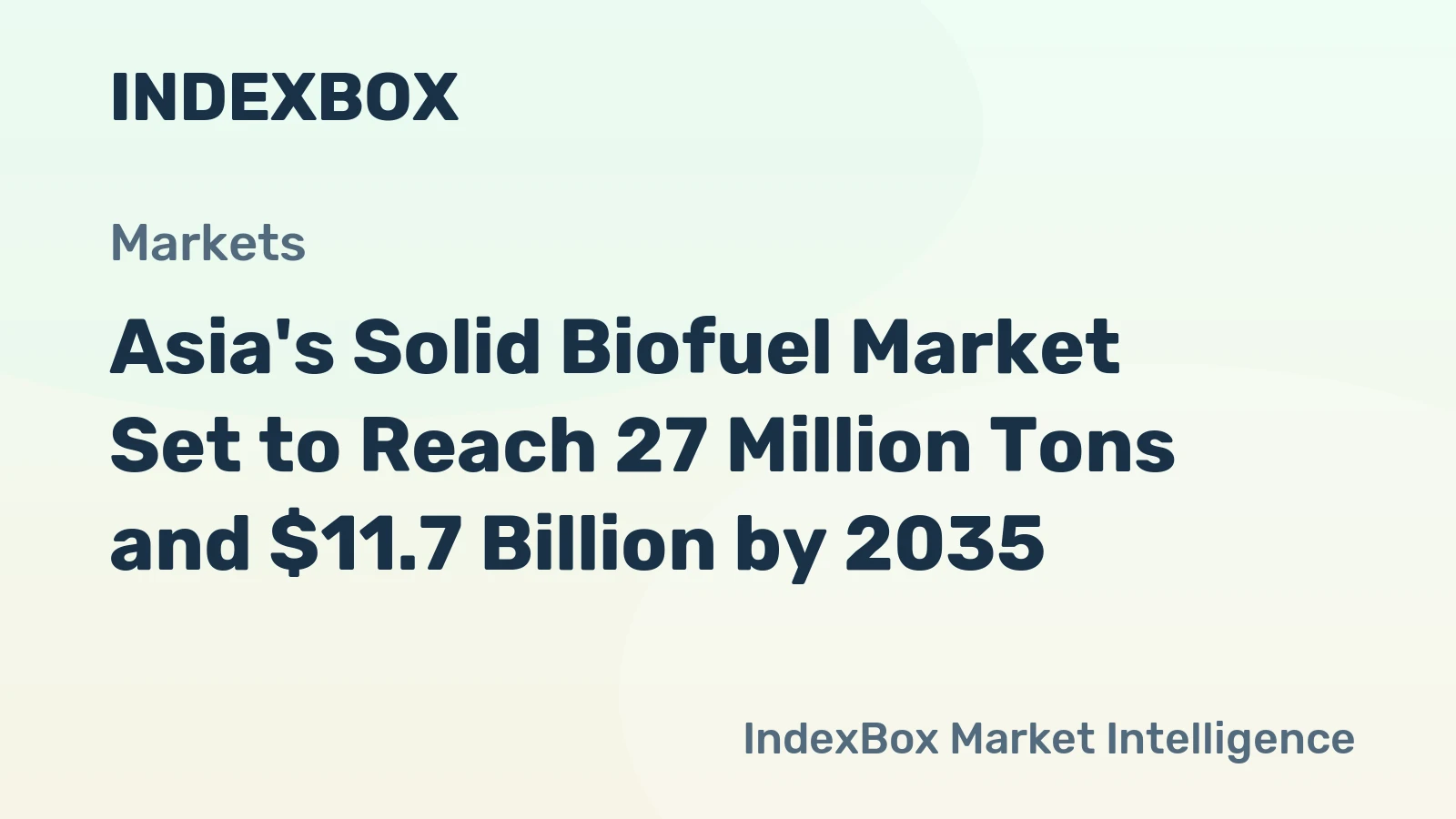 Asia's Solid Biofuel Market Set to Reach 27 Million Tons and $11.7 Billion by 2035