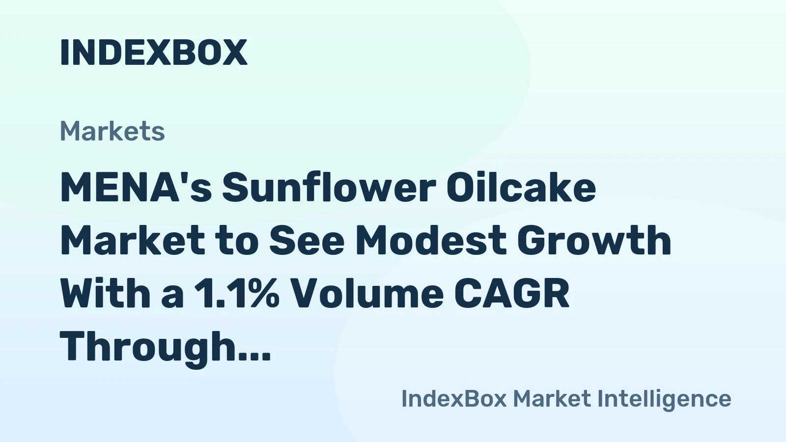 MENA's Sunflower Oilcake Market to See Modest Growth With a 1.1% Volume CAGR Through 2035