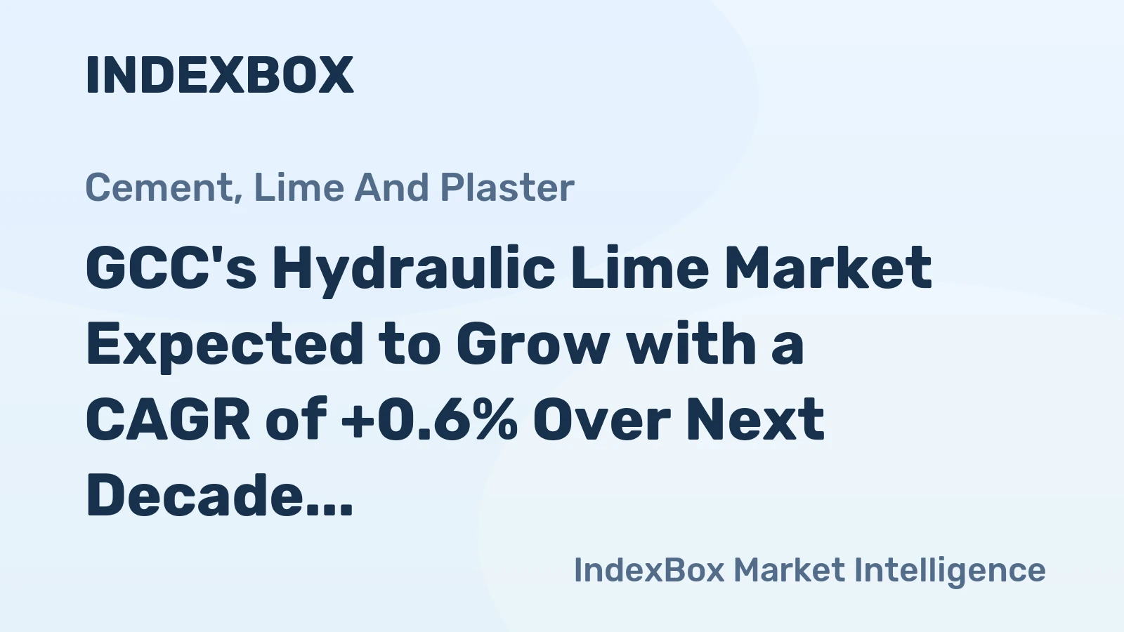 GCC's Hydraulic Lime Market Expected to Grow with a CAGR of +0.6% Over Next Decade