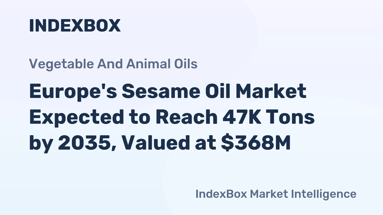 Europe's Sesame Oil Market Expected to Reach 47K Tons by 2035, Valued at $368M
