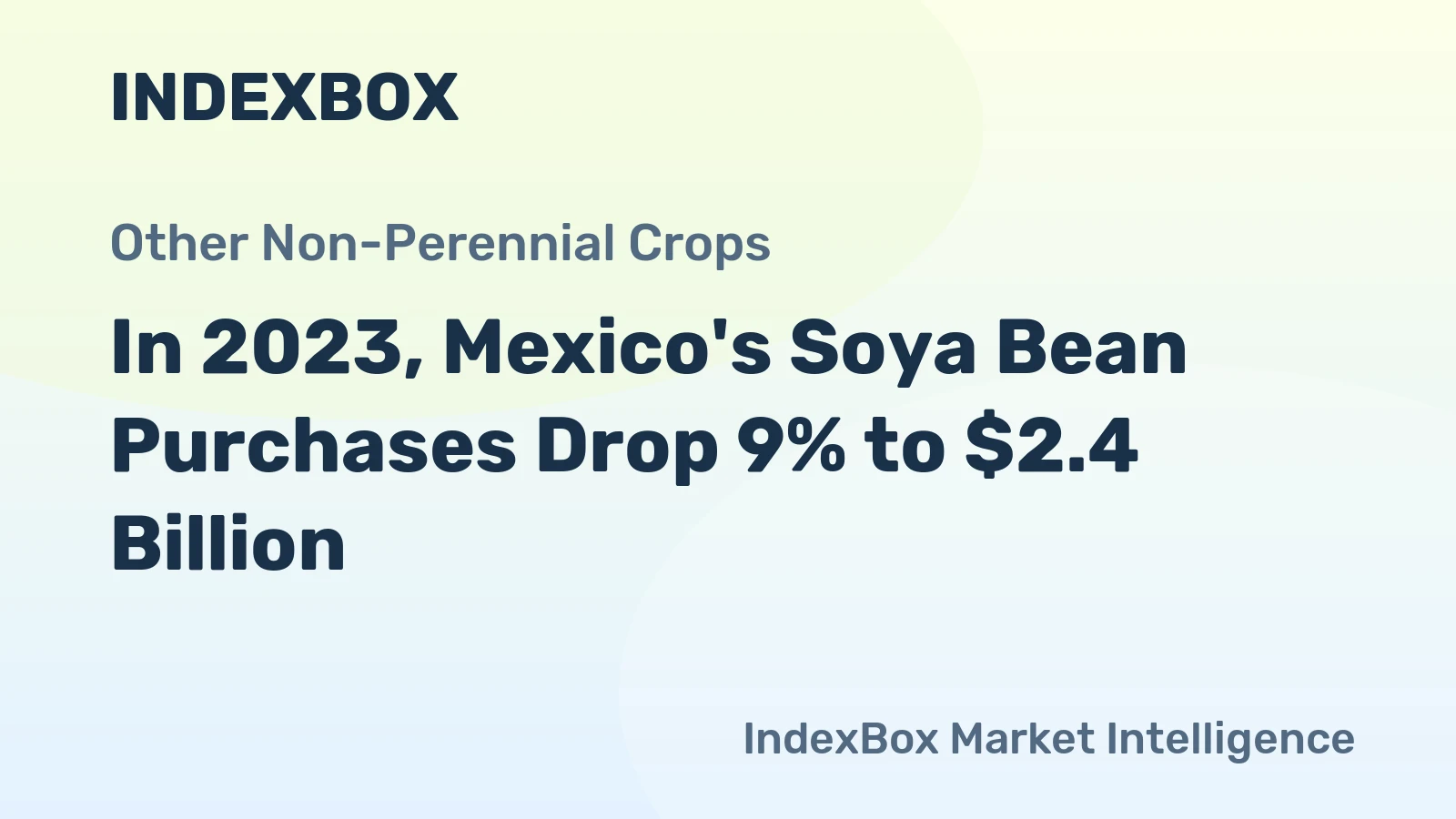 In 2023, Mexico's Soya Bean Purchases Drop 9% to $2.4 Billion
