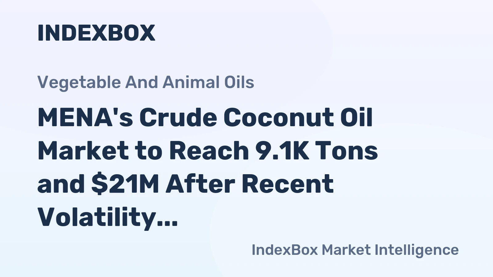 MENA's Crude Coconut Oil Market to Reach 9.1K Tons and $21M After Recent Volatility