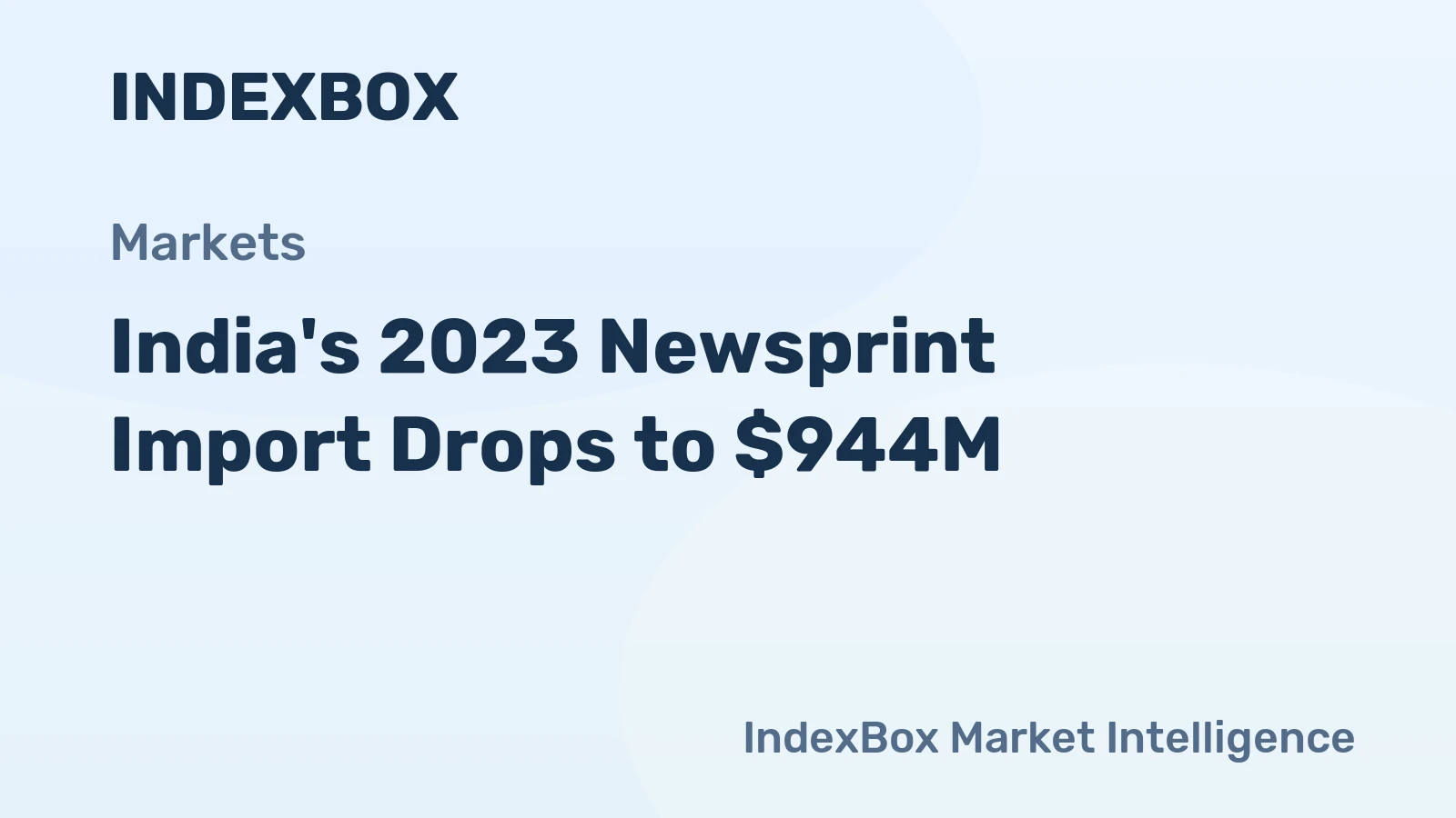 India's 2023 Newsprint Import Drops to $944M