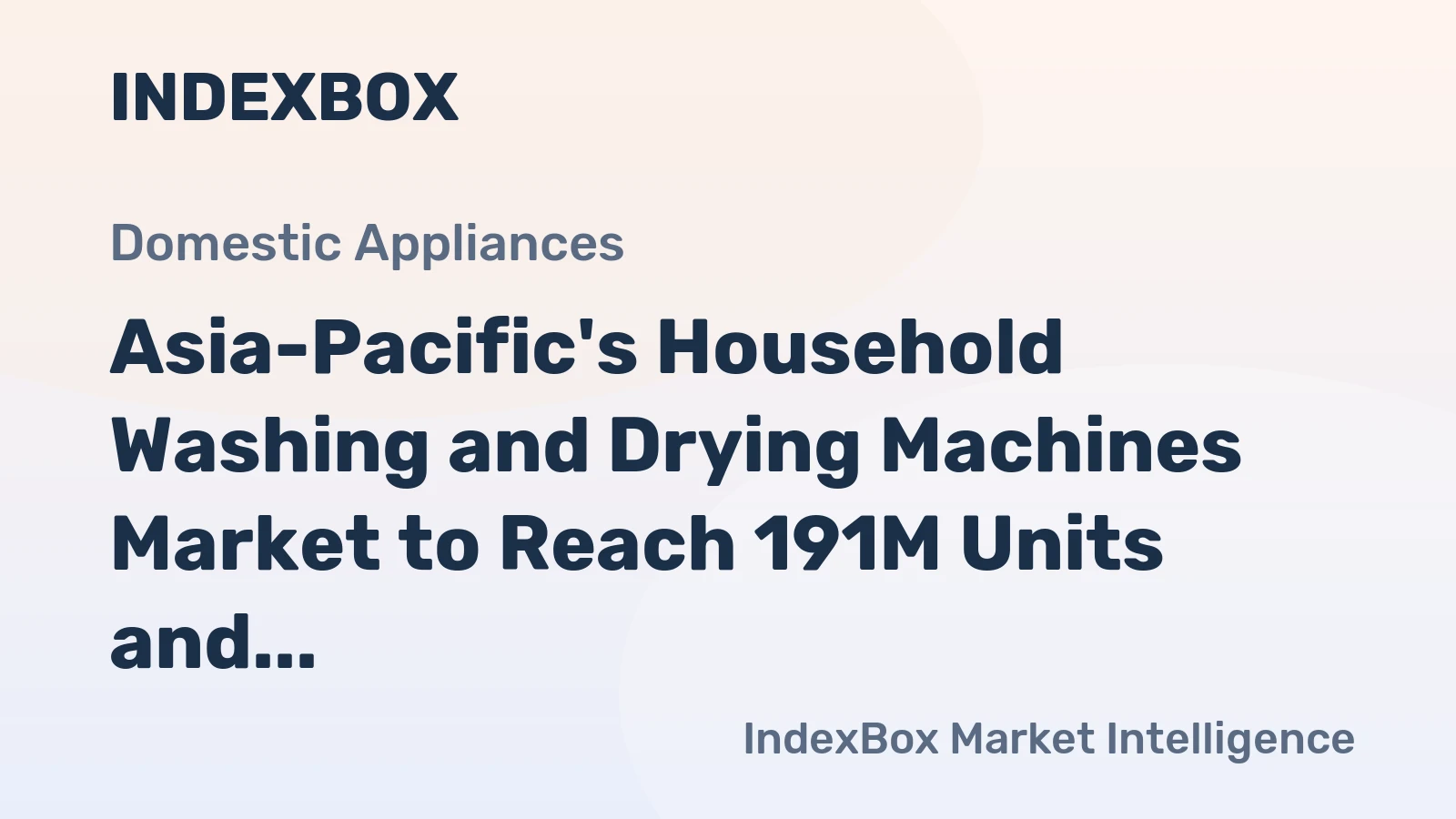 Asia-Pacific's Household Washing and Drying Machines Market to Reach 191M Units and $31.4B by 2035, Driven by Increasing Demand