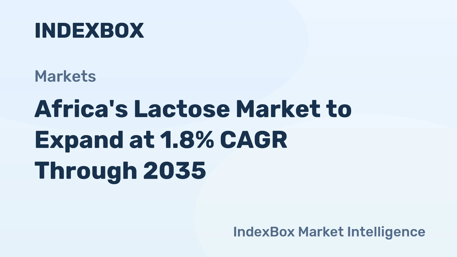 Africa's Lactose Market to Expand at 1.8% CAGR Through 2035