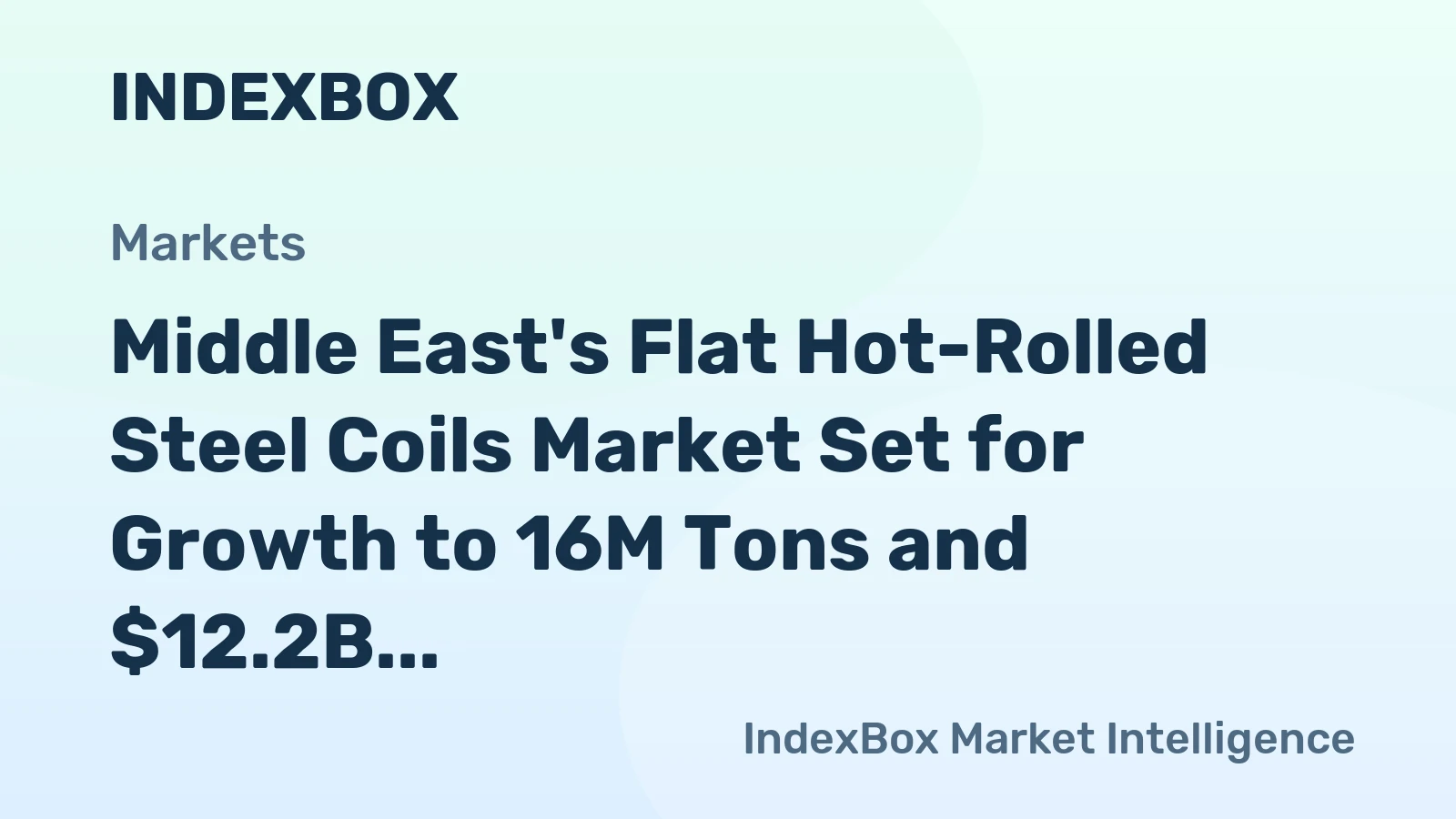 Middle East's Flat Hot-Rolled Steel Coils Market Set for Growth to 16M Tons and $12.2B by 2035