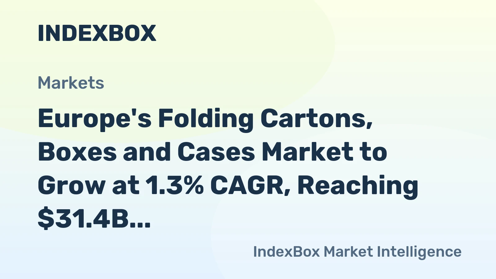 Europe's Folding Cartons, Boxes and Cases Market to Grow at 1.3% CAGR, Reaching $31.4B by 2035