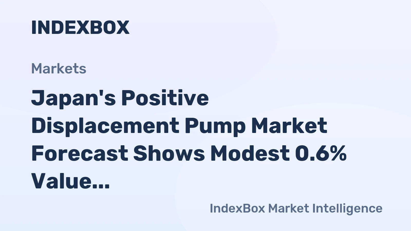 Japan's Positive Displacement Pump Market Forecast Shows Modest 0.6% Value CAGR Through 2035