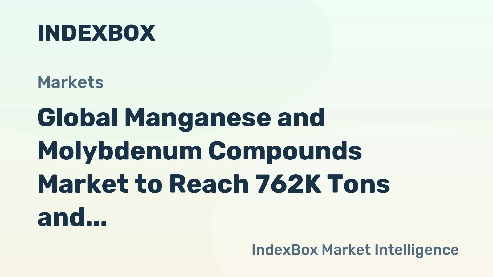 Global Manganese and Molybdenum Compounds Market to Reach 762K Tons and $8.8B by 2035