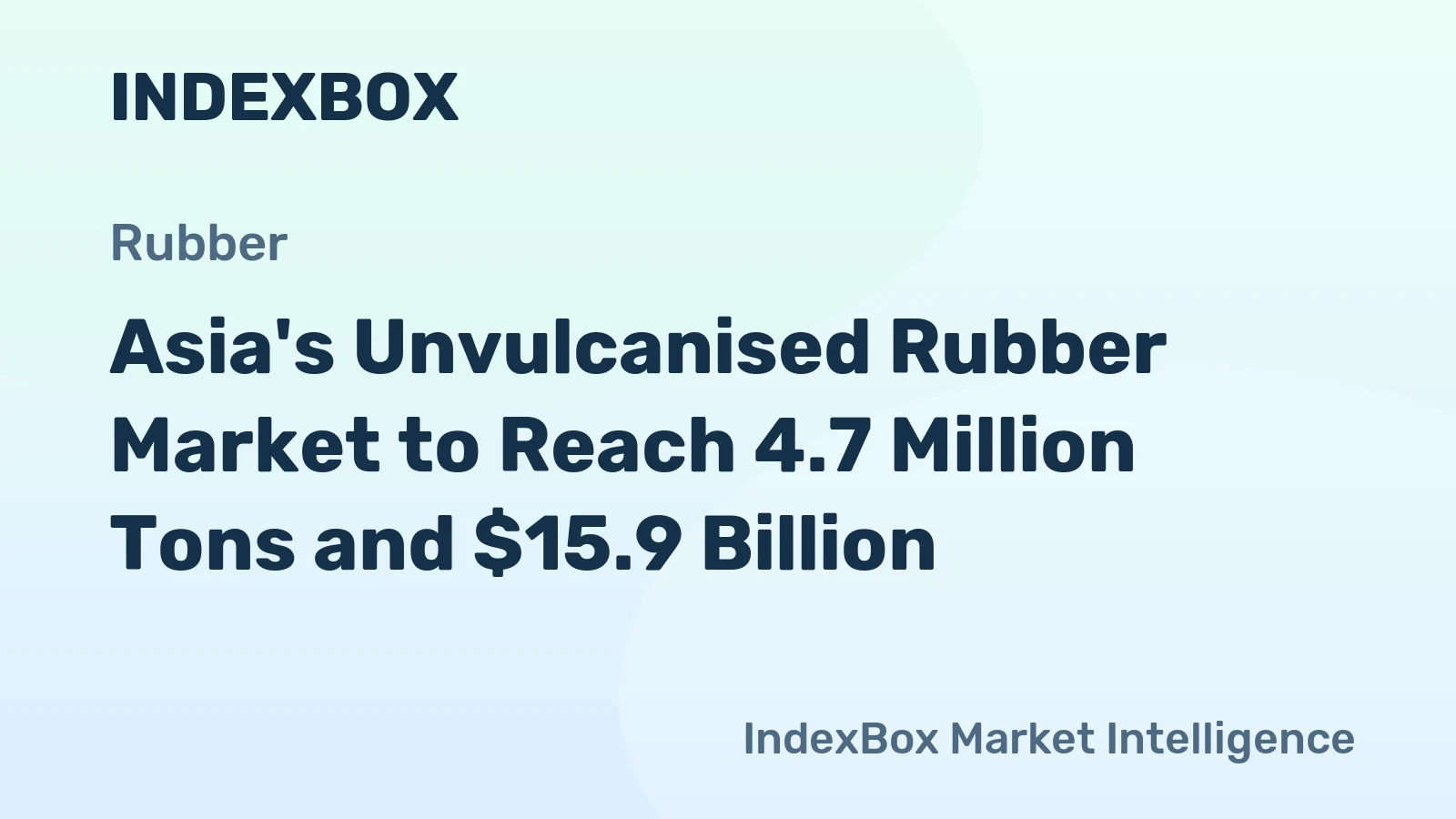 Asia's Unvulcanised Rubber Market to Reach 4.7 Million Tons and $15.9 Billion