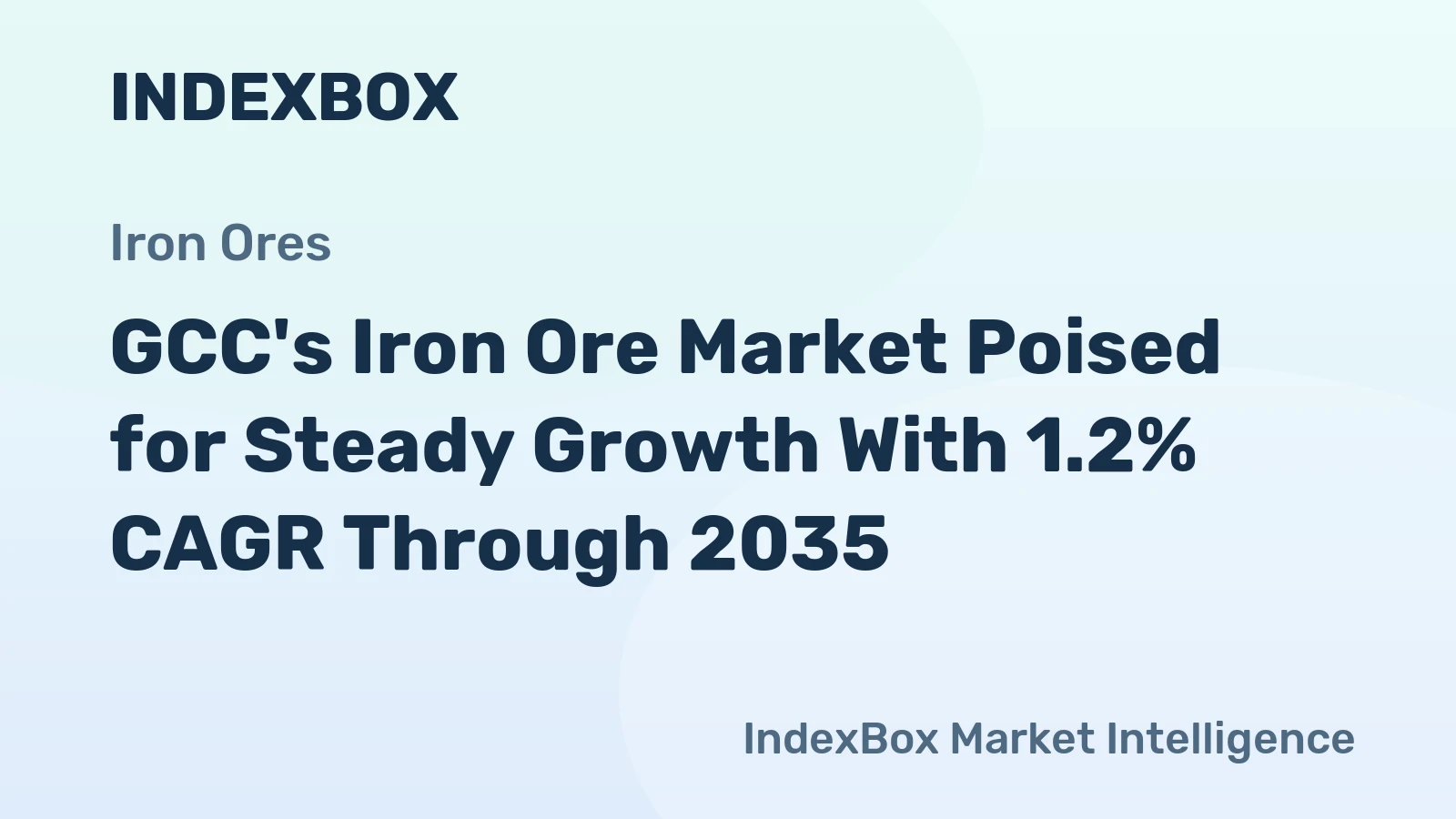 GCC's Iron Ore Market Poised for Steady Growth With 1.2% CAGR Through 2035