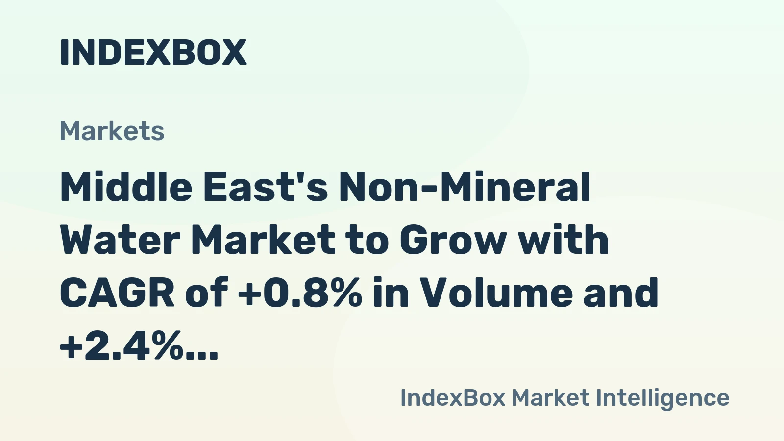 Middle East's Non-Mineral Water Market to Grow with CAGR of +0.8% in Volume and +2.4% in Value by 2035