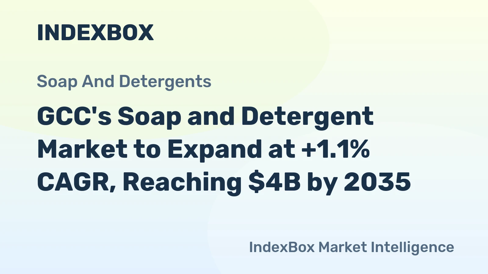 GCC's Soap and Detergent Market to Expand at +1.1% CAGR, Reaching $4B by 2035