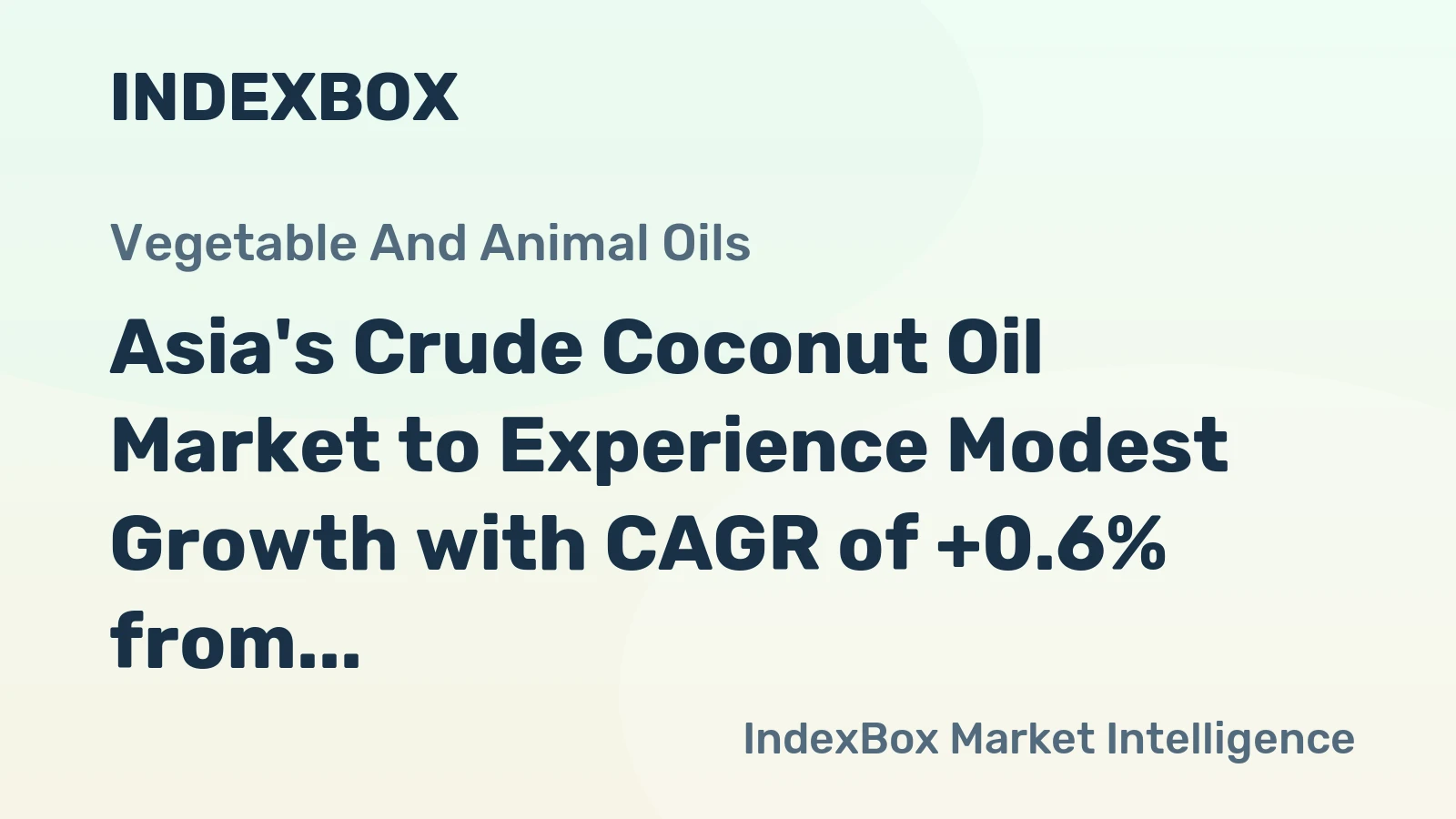 Asia's Crude Coconut Oil Market to Experience Modest Growth with CAGR of +0.6% from 2024 to 2035
