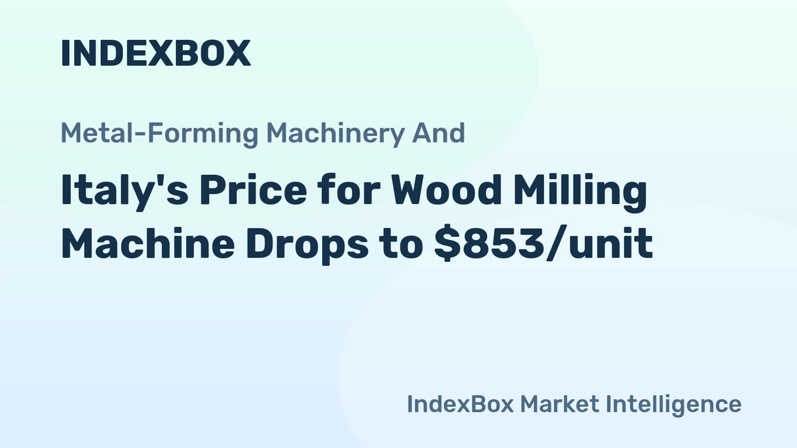 Italy's Price for Wood Milling Machine Drops to $853/unit