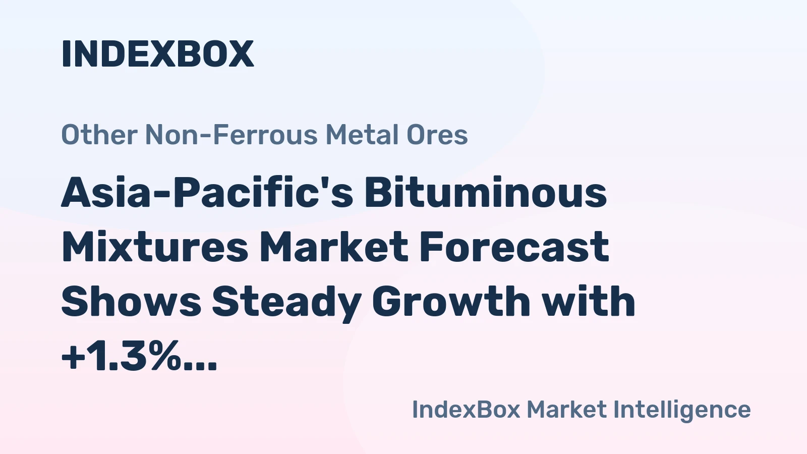 Asia-Pacific's Bituminous Mixtures Market Forecast Shows Steady Growth with +1.3% CAGR Through 2035