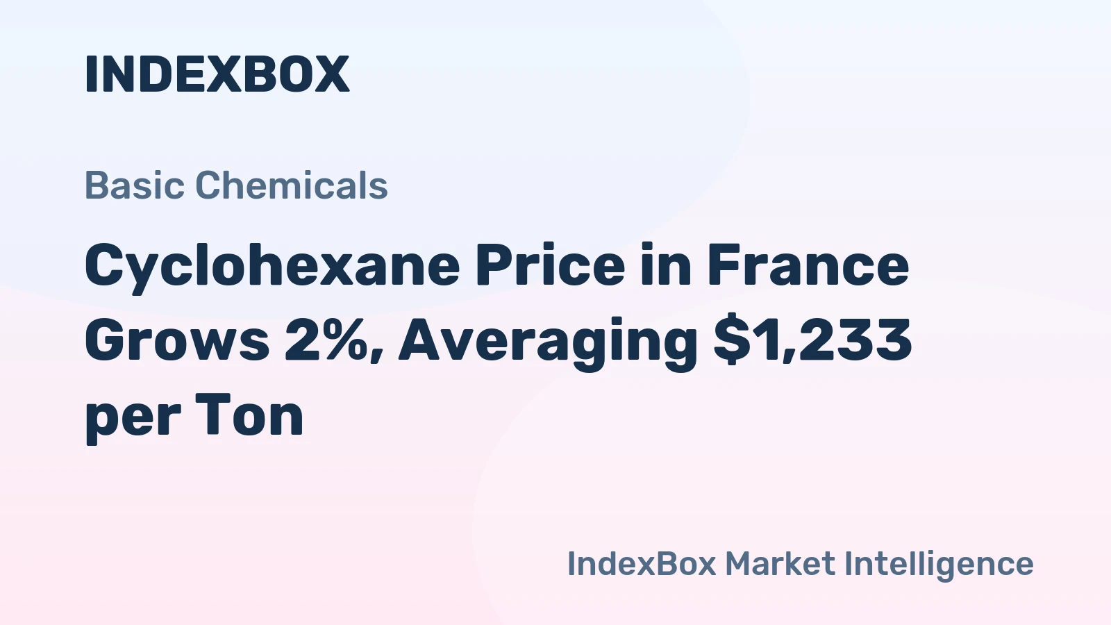 Cyclohexane Price in France Grows 2%, Averaging $1,233 per Ton