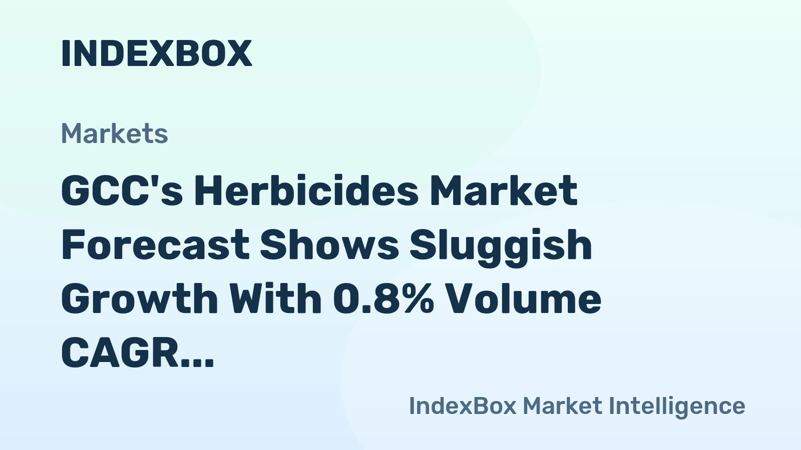 GCC's Herbicides Market Forecast Shows Sluggish Growth With 0.8% Volume CAGR Through 2035