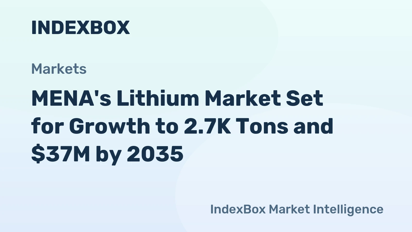 MENA's Lithium Market Set for Growth to 2.7K Tons and $37M by 2035
