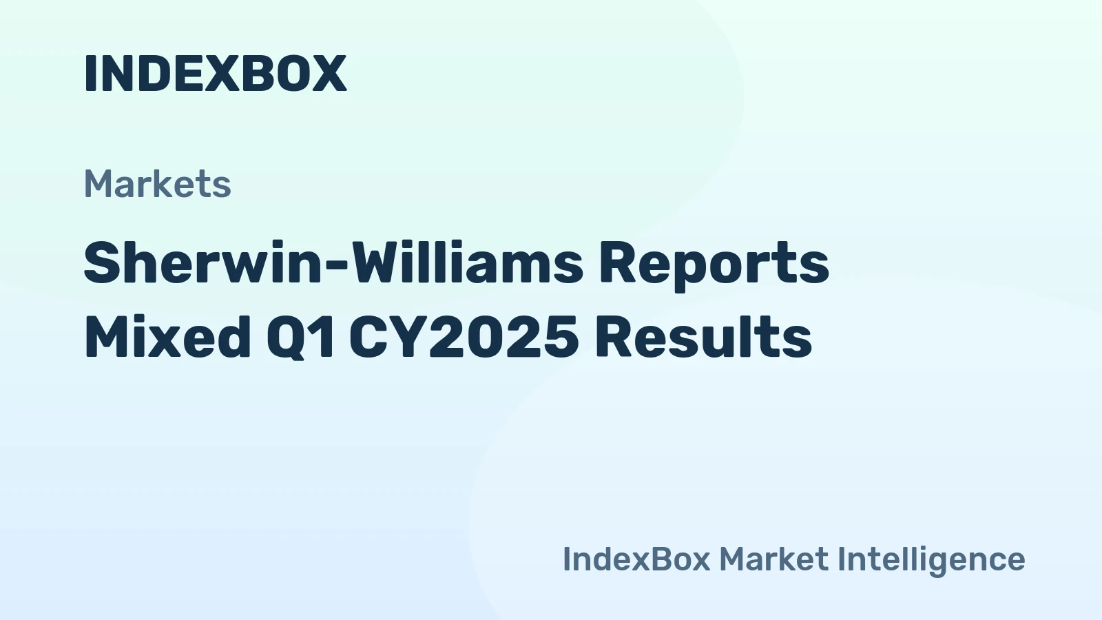 Sherwin-Williams Reports Mixed Q1 CY2025 Results