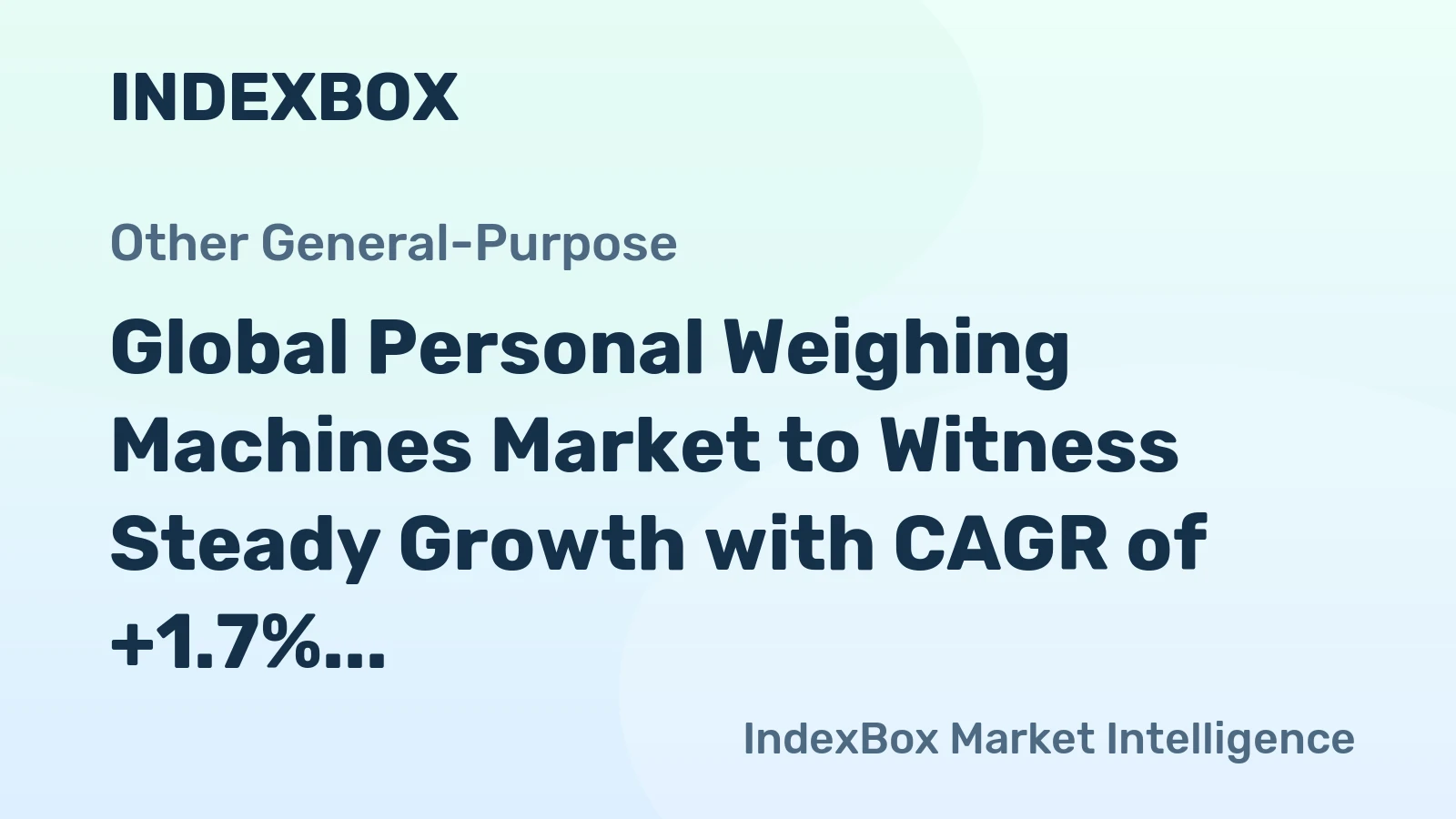 Global Personal Weighing Machines Market to Witness Steady Growth with CAGR of +1.7% through 2030