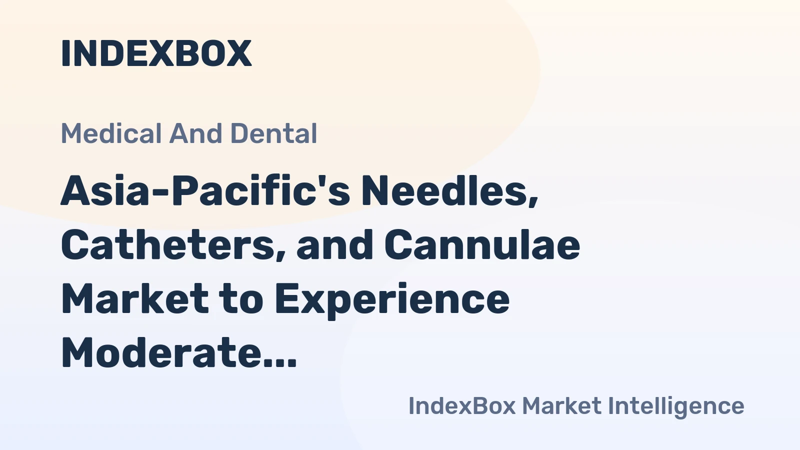 Asia-Pacific's Needles, Catheters, and Cannulae Market to Experience Moderate Growth with CAGR of +2.9% by 2035