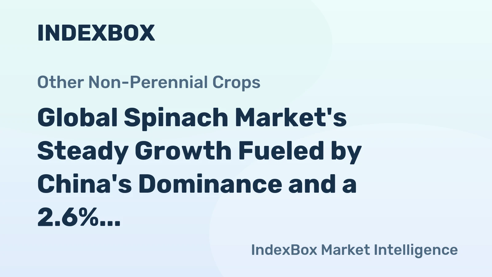 Global Spinach Market's Steady Growth Fueled by China's Dominance and a 2.6% CAGR Projection Through 2035