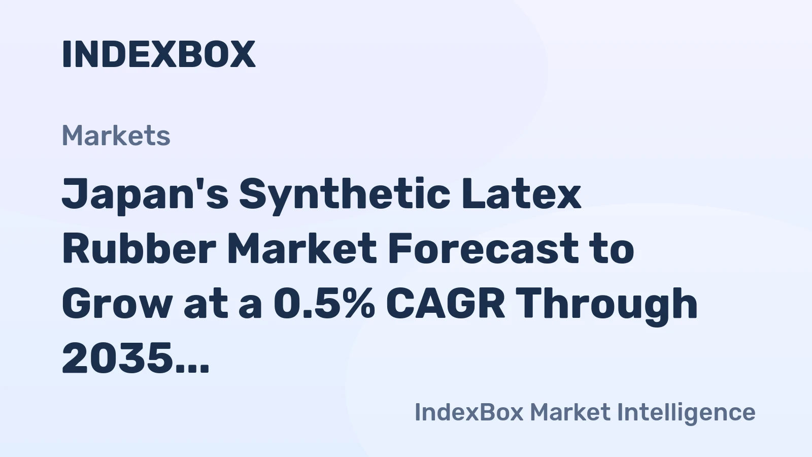 Japan's Synthetic Latex Rubber Market Forecast to Grow at a 0.5% CAGR Through 2035