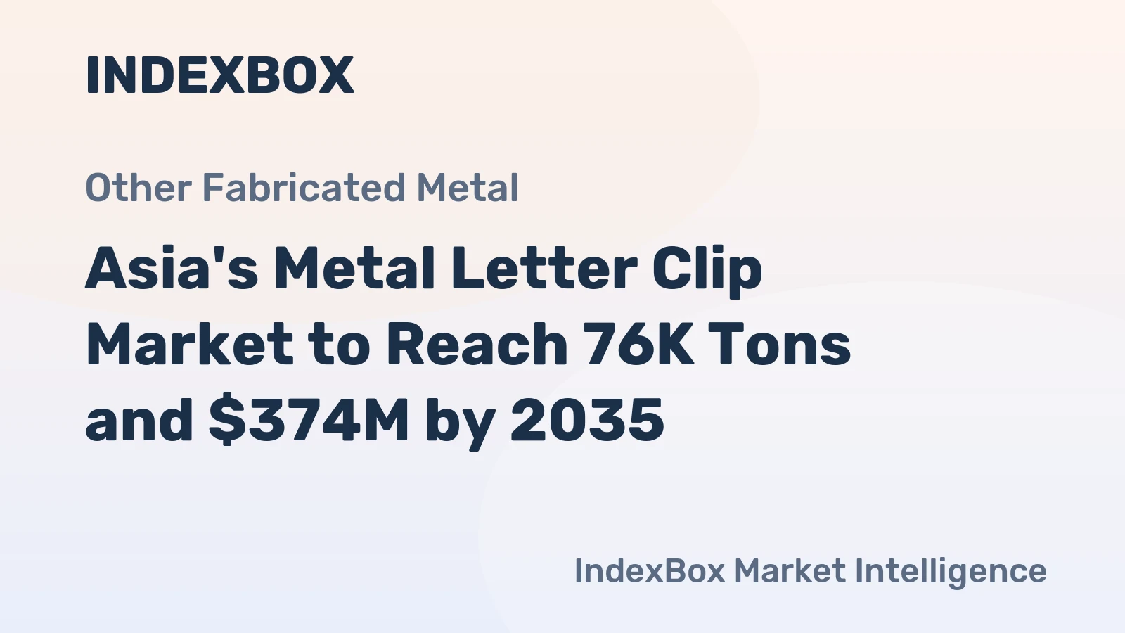 Asia's Metal Letter Clip Market to Reach 76K Tons and $374M by 2035