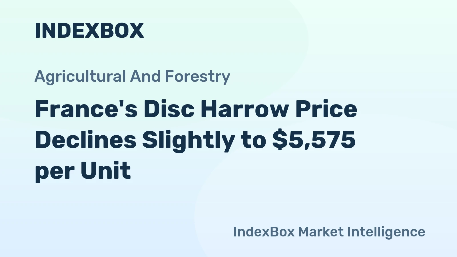 France's Disc Harrow Price Declines Slightly to $5,575 per Unit
