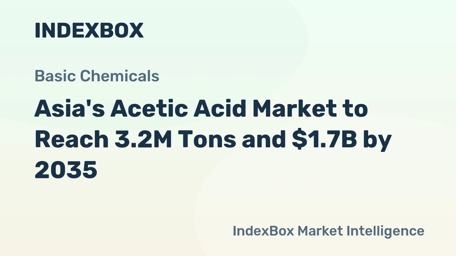 Asia's Acetic Acid Market to Reach 3.2M Tons and $1.7B by 2035