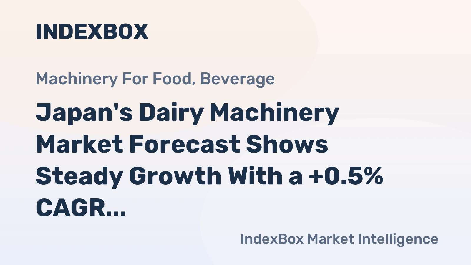 Japan's Dairy Machinery Market Forecast Shows Steady Growth With a +0.5% CAGR Through 2035