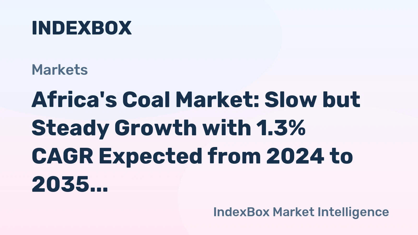 Africa's Coal Market: Slow but Steady Growth with 1.3% CAGR Expected from 2024 to 2035