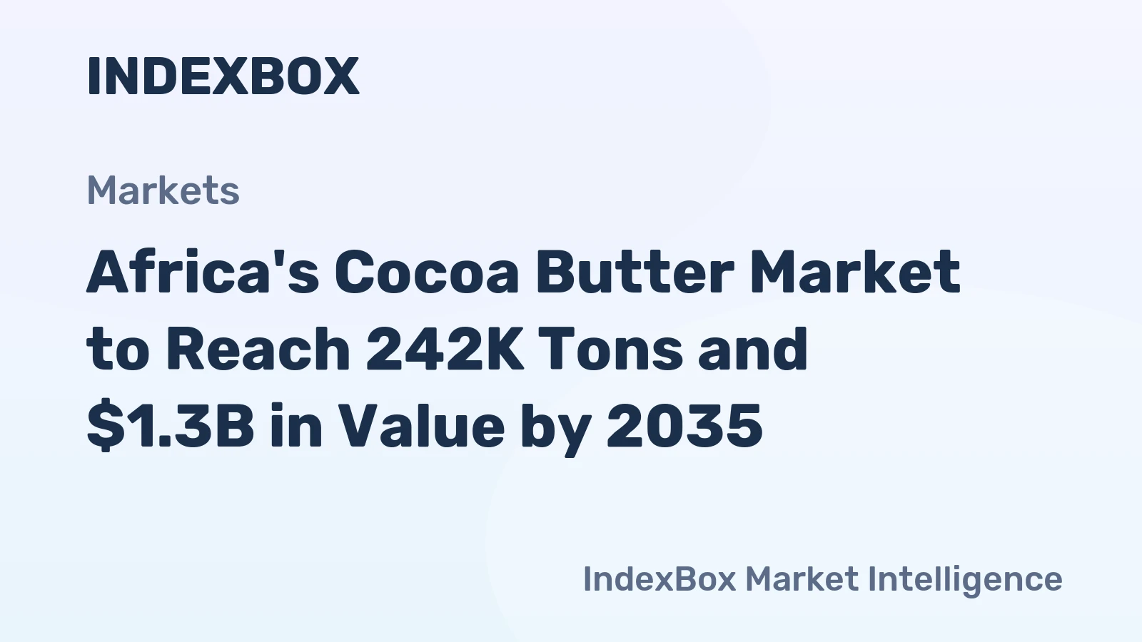 Africa's Cocoa Butter Market to Reach 242K Tons and $1.3B in Value by 2035