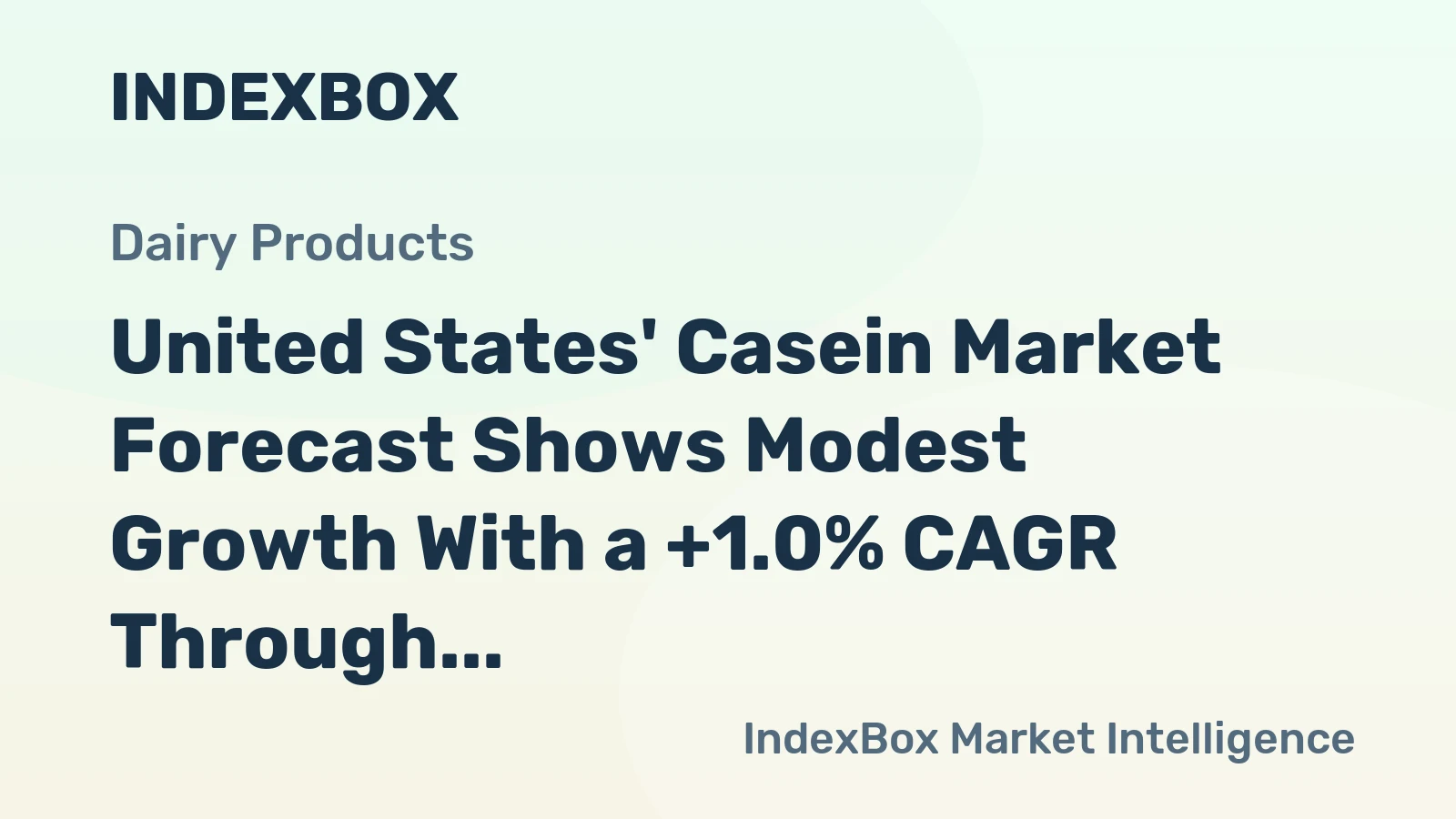 United States' Casein Market Forecast Shows Modest Growth With a +1.0% CAGR Through 2035