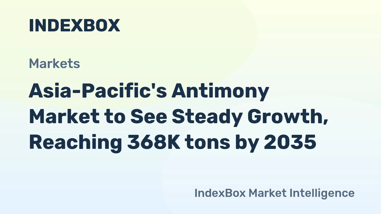 Asia-Pacific's Antimony Market to See Steady Growth, Reaching 368K tons by 2035