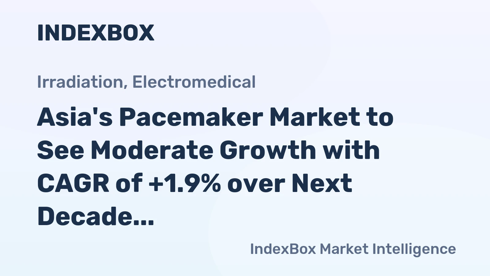 Asia's Pacemaker Market to See Moderate Growth with CAGR of +1.9% over Next Decade