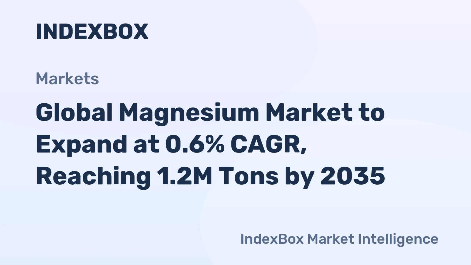 Global Magnesium Market to Expand at 0.6% CAGR, Reaching 1.2M Tons by 2035