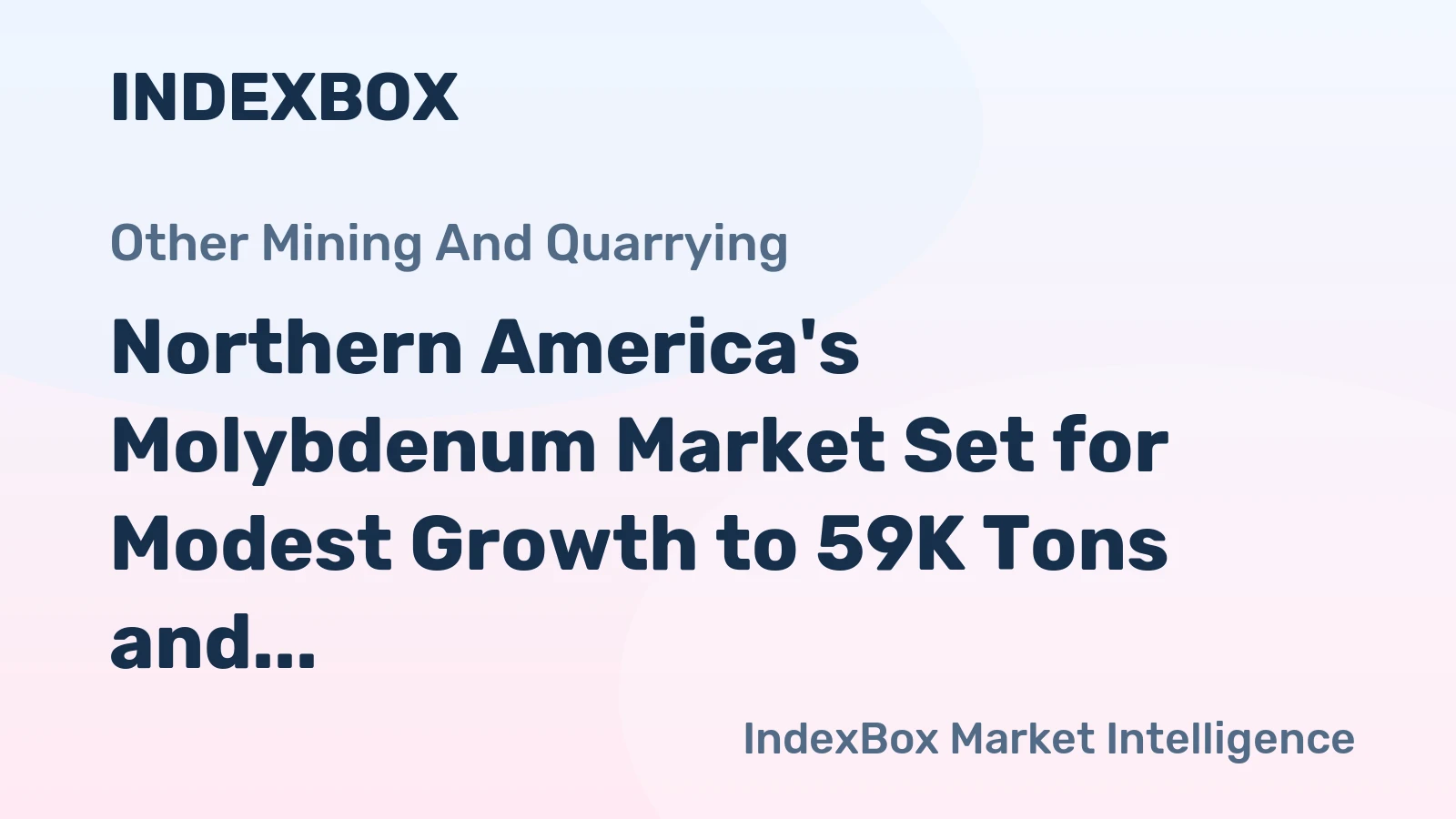 Northern America's Molybdenum Market Set for Modest Growth to 59K Tons and $3 Billion