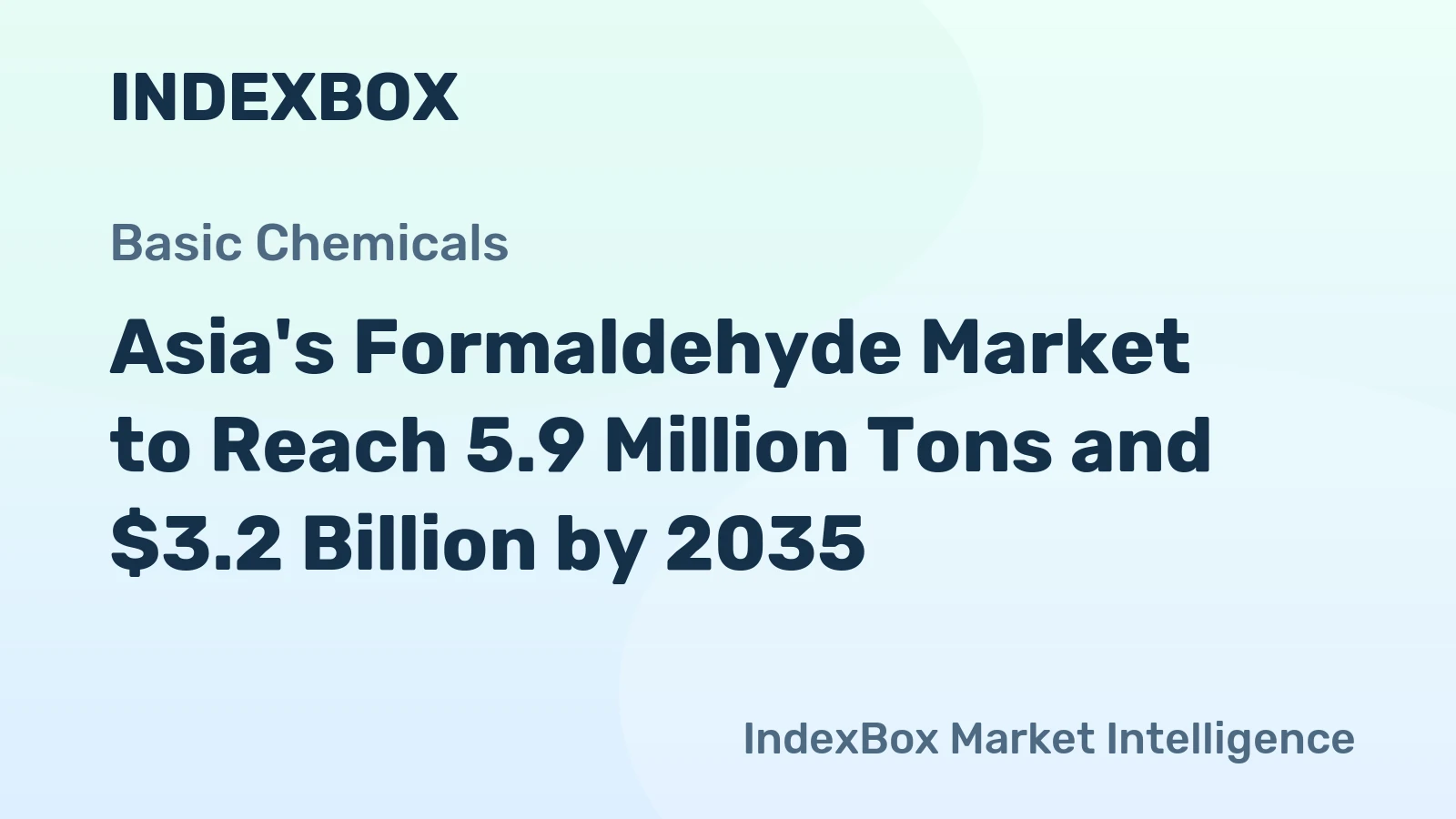 Asia's Formaldehyde Market to Reach 5.9 Million Tons and $3.2 Billion by 2035