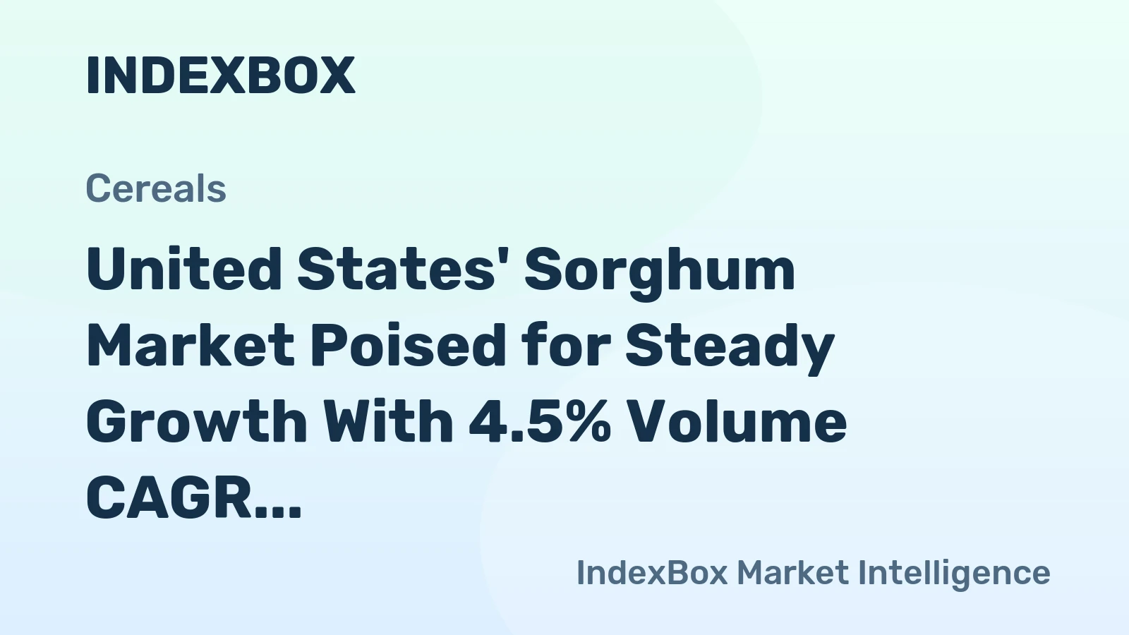 United States' Sorghum Market Poised for Steady Growth With 4.5% Volume CAGR Through 2035