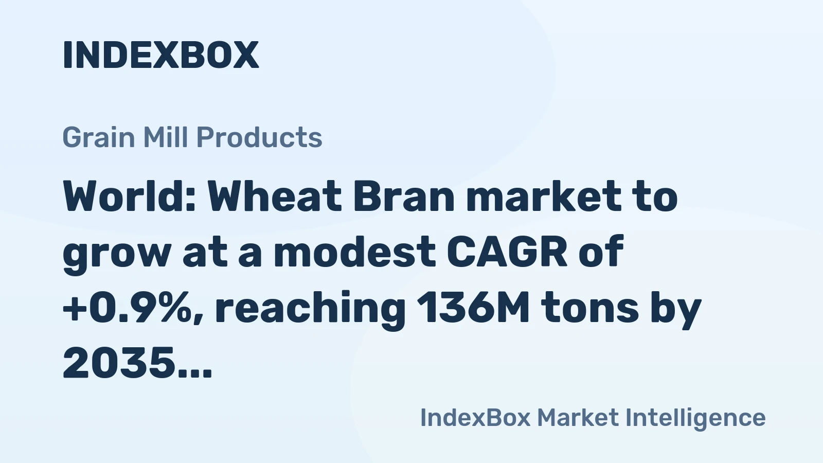 World: Wheat Bran market to grow at a modest CAGR of +0.9%, reaching 136M tons by 2035 on steady global demand.