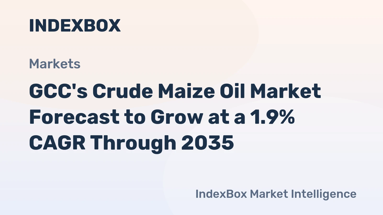 GCC's Crude Maize Oil Market Forecast to Grow at a 1.9% CAGR Through 2035
