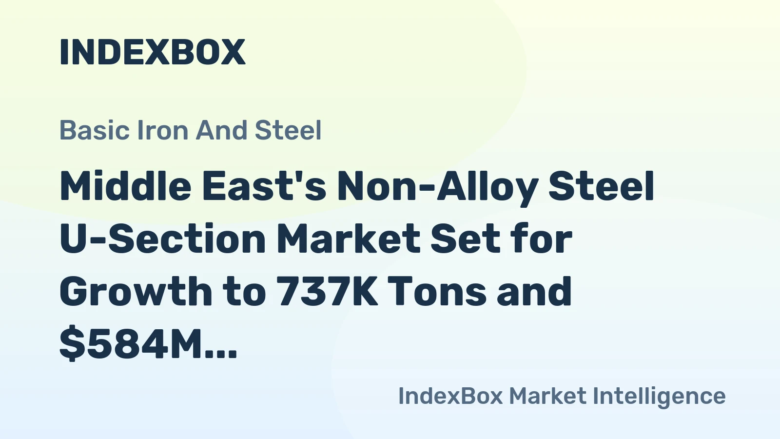 Middle East's Non-Alloy Steel U-Section Market Set for Growth to 737K Tons and $584M