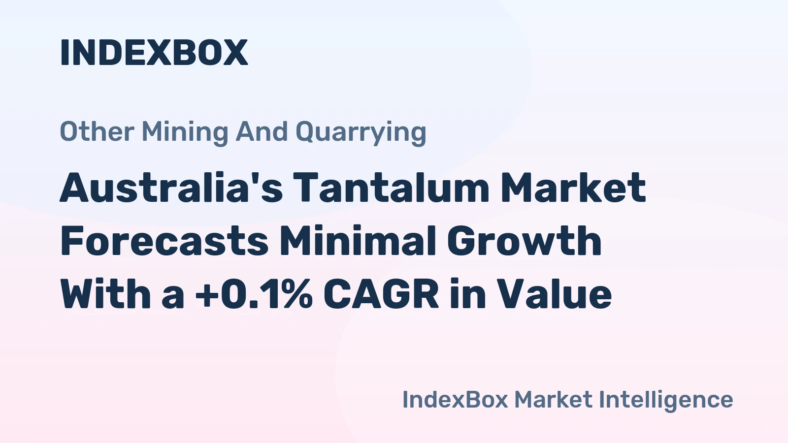 Australia's Tantalum Market Forecasts Minimal Growth With a +0.1% CAGR in Value