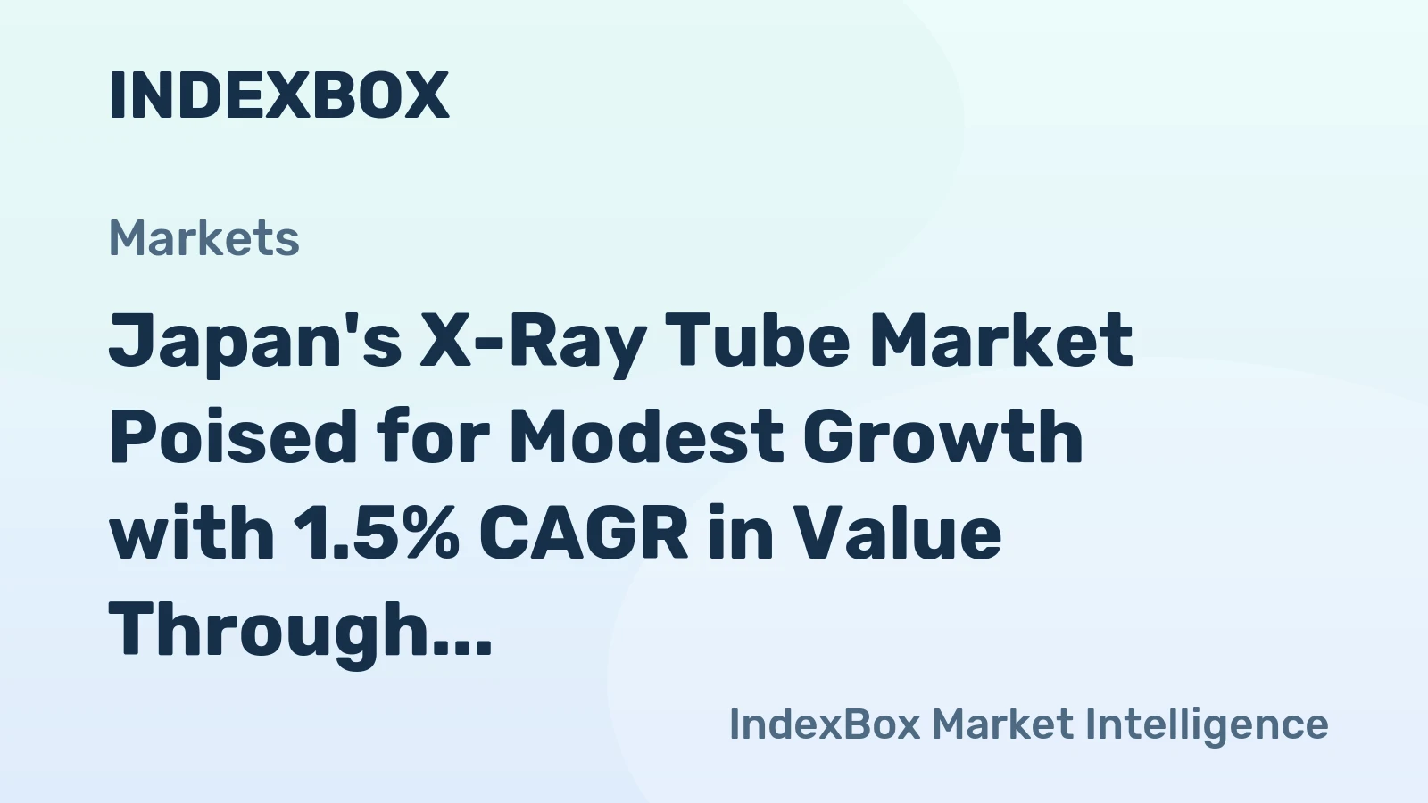 Japan's X-Ray Tube Market Poised for Modest Growth with 1.5% CAGR in Value Through 2035